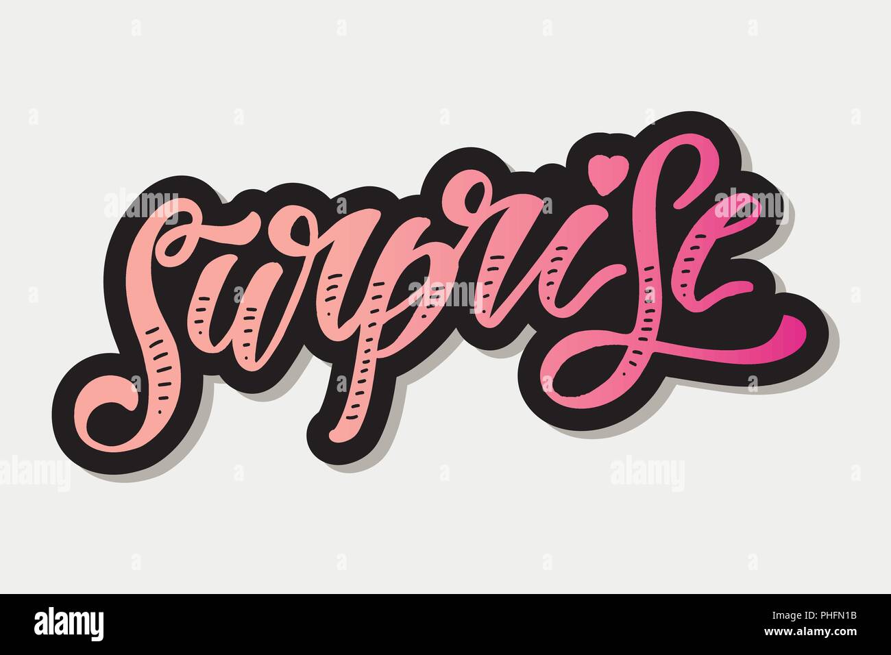 Surprise lettering Calligraphy Brush Text Holiday Vector illustration ...