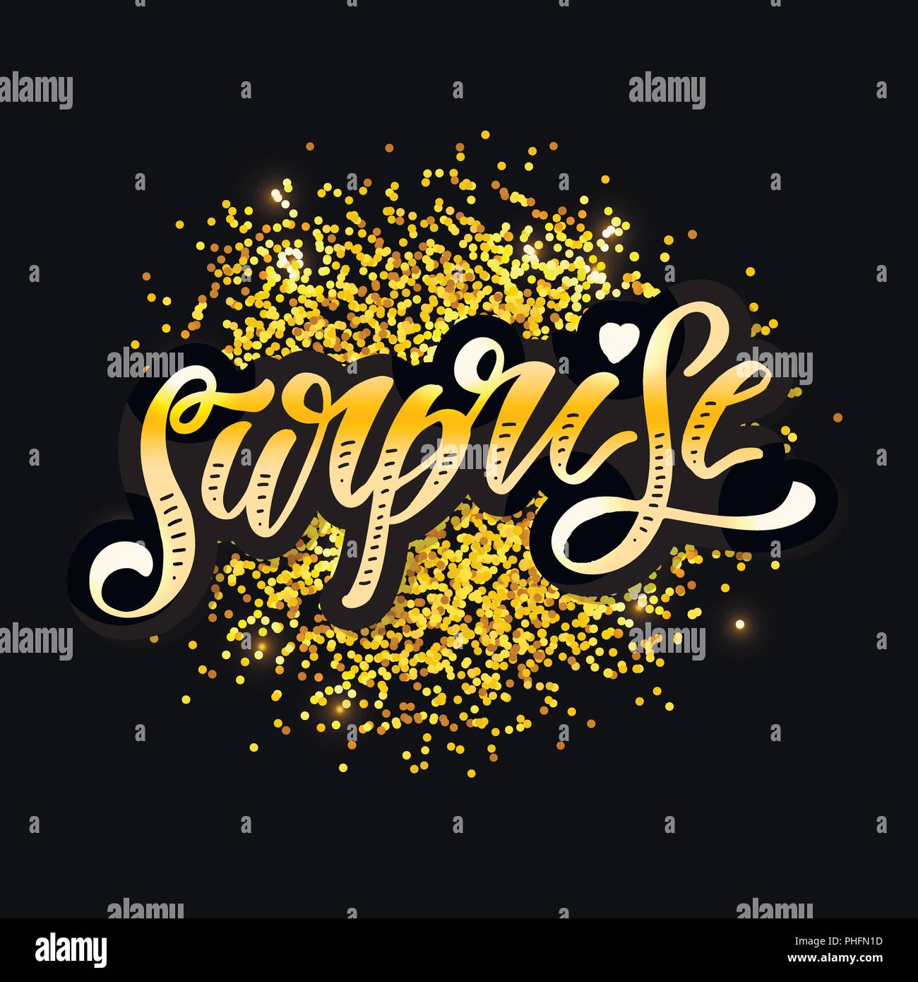 Surprise lettering Calligraphy Brush Text Holiday Vector illustration ...