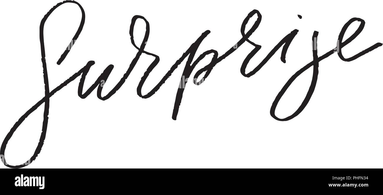 Surprise lettering Calligraphy Brush Text Holiday Vector illustration ...