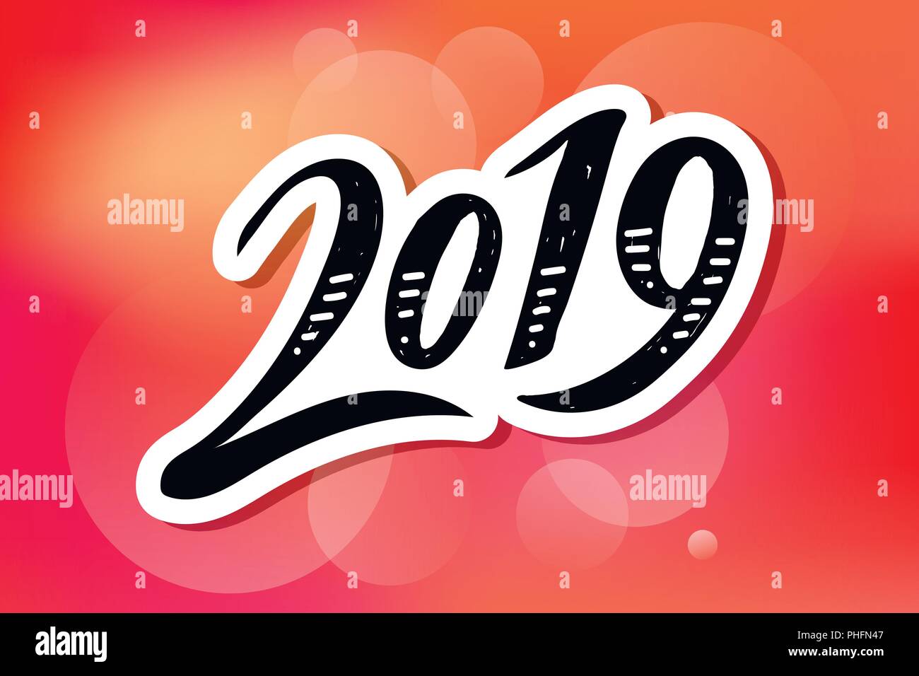 2019 New Year Christmas lettering Calligraphy Brush Text Holiday ...