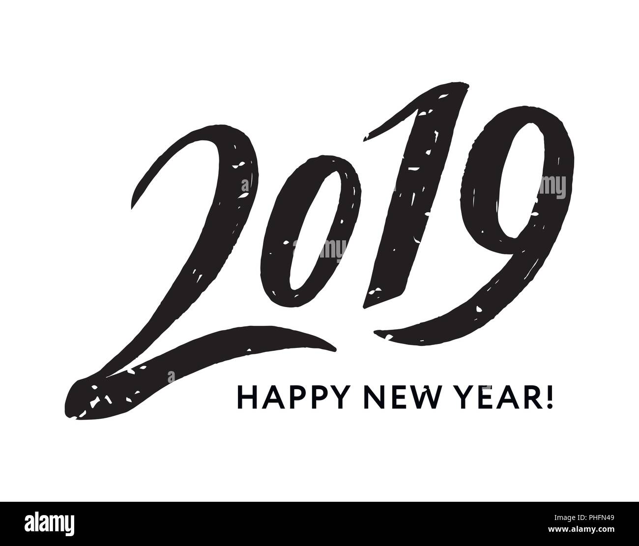 2019 New Year Christmas lettering Calligraphy Brush Text Holiday ...