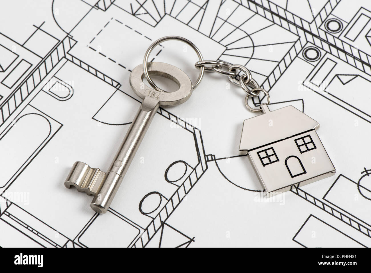 house key and plan Stock Photo - Alamy