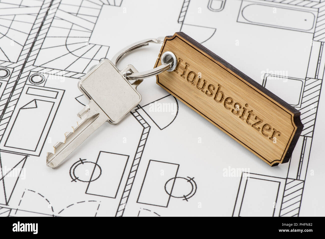 house key on construction plan Stock Photo - Alamy