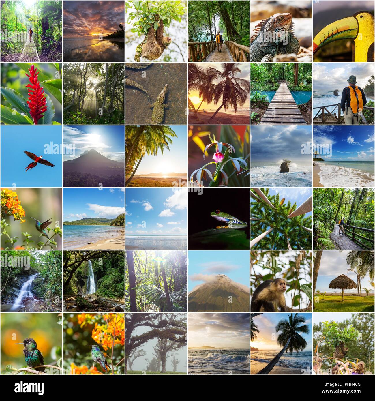 Costa Rica collage Stock Photo - Alamy