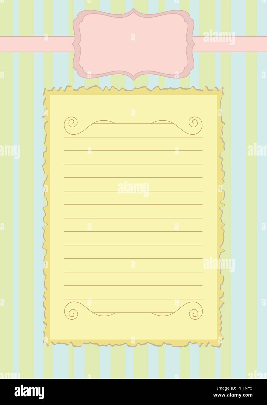 Paper for letters, Blank sheet, Beautiful note paper Stock Vector Image ...