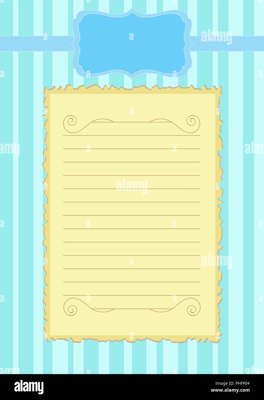 Paper for letters, Blank sheet, Beautiful note paper Stock Vector Image ...