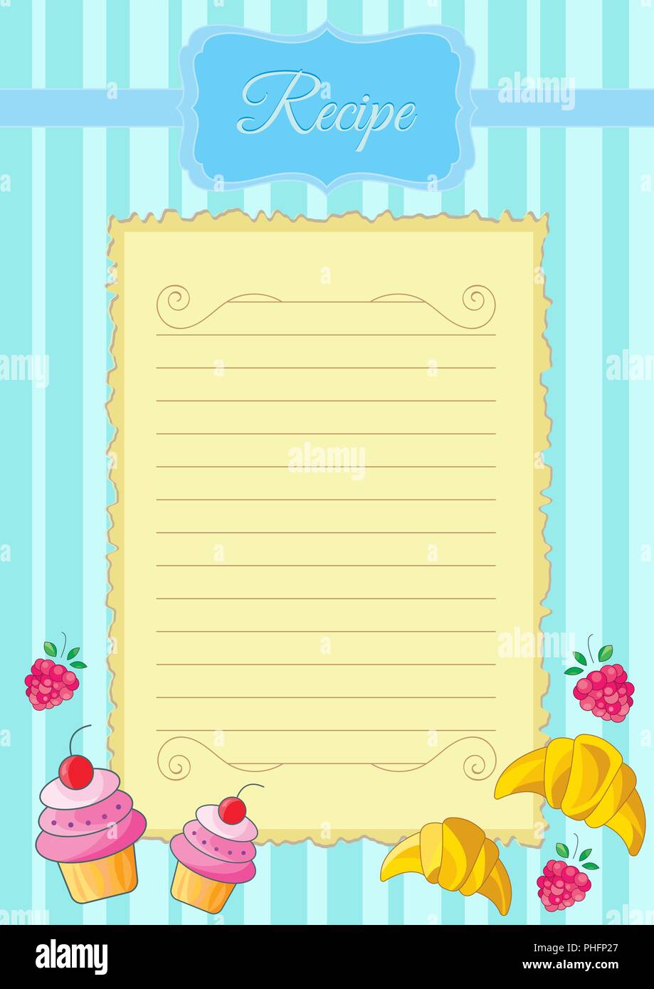 Recipe background notes Stock Vector Images - Alamy