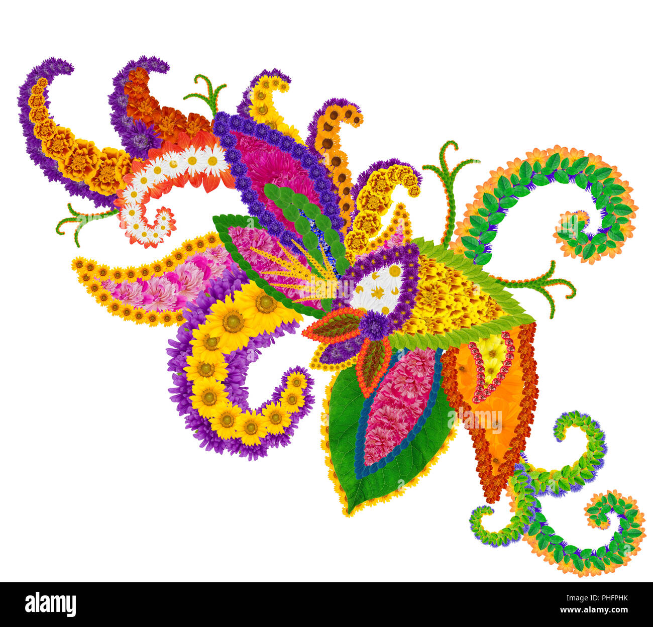 Blue floral curtain Cut Out Stock Images & Pictures - Alamy