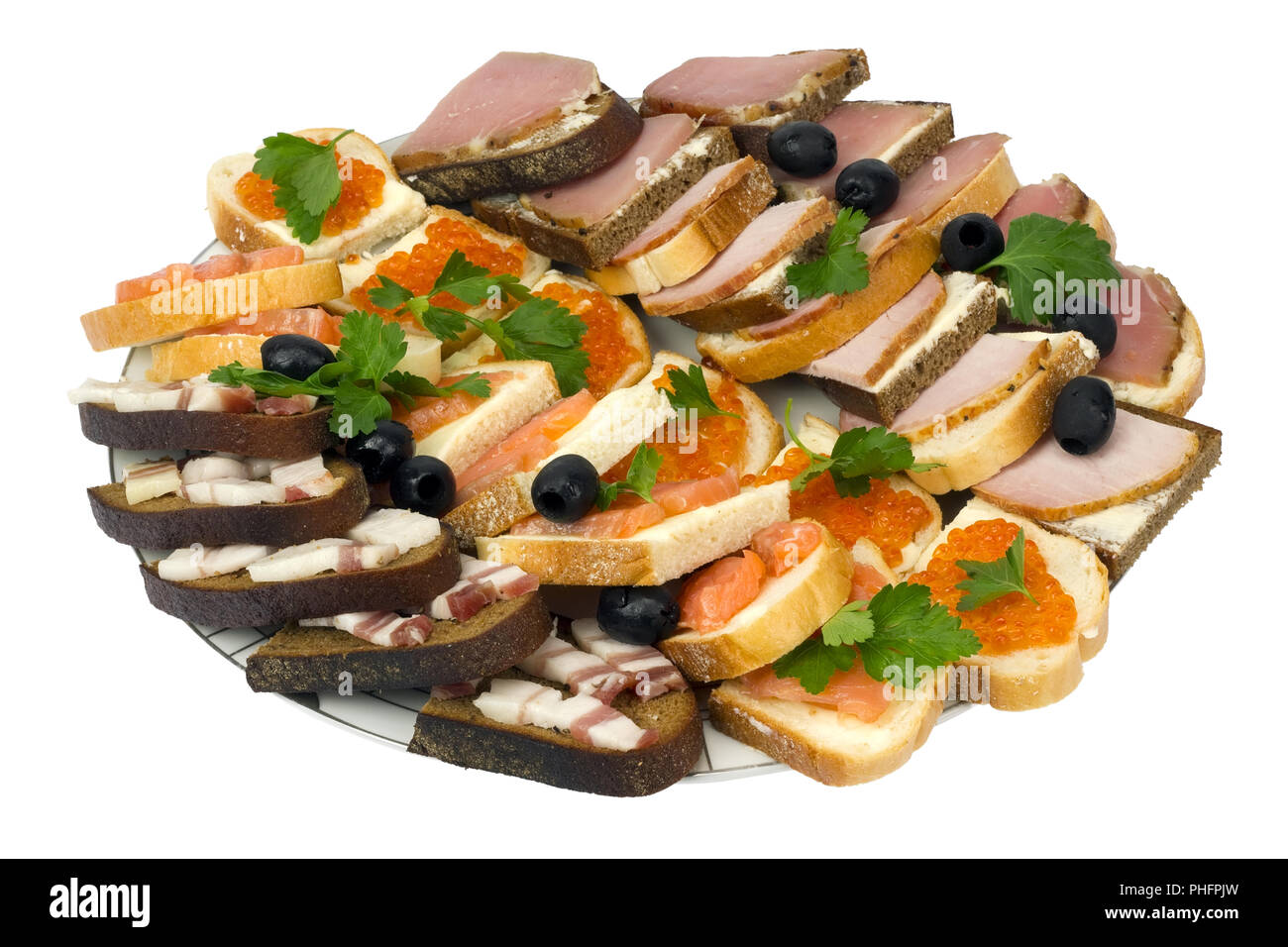Sandwiches red fish salmon Cut Out Stock Images & Pictures - Alamy