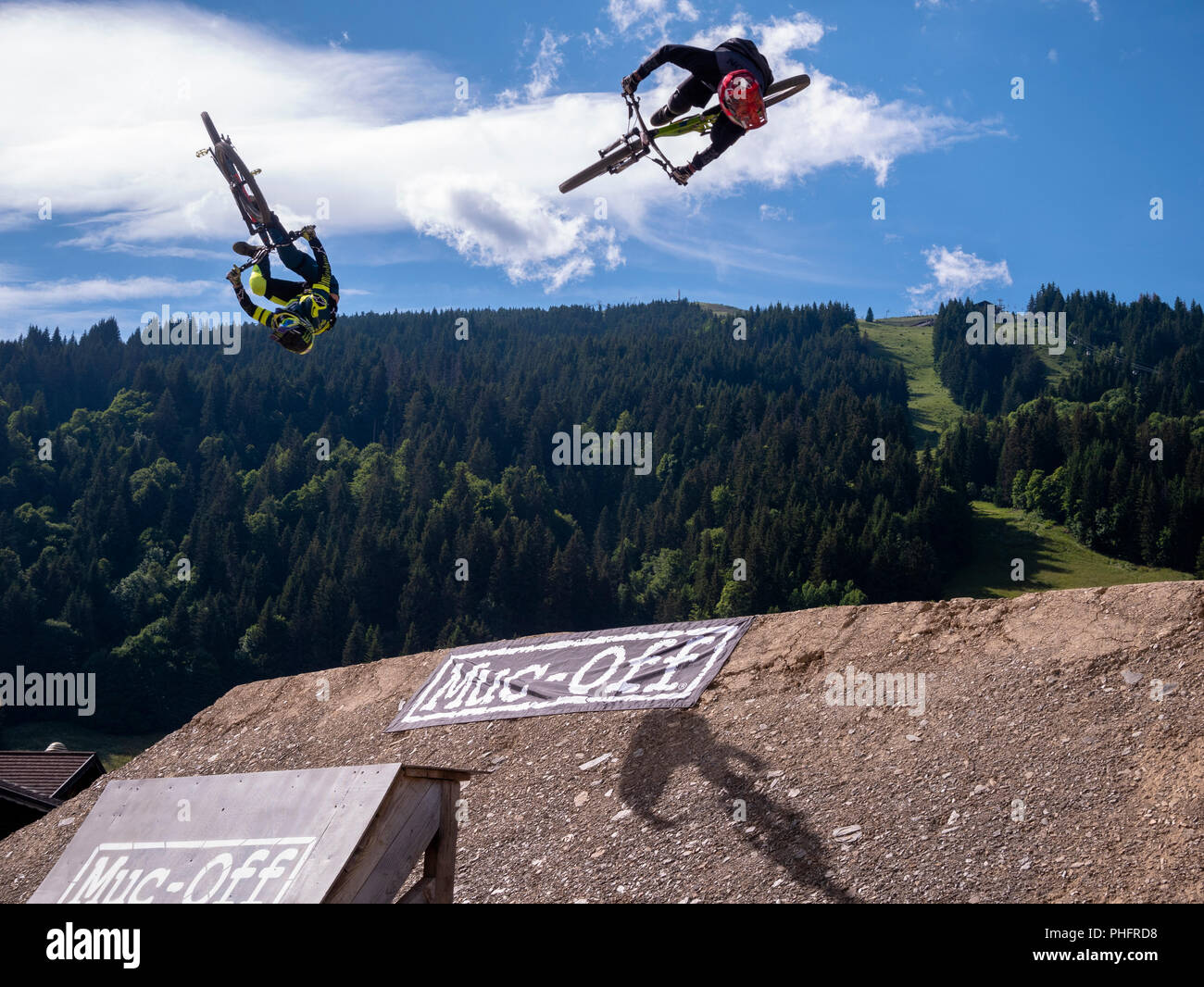 Crankworx mountain biking competition at Les Gets France. The Dual ...