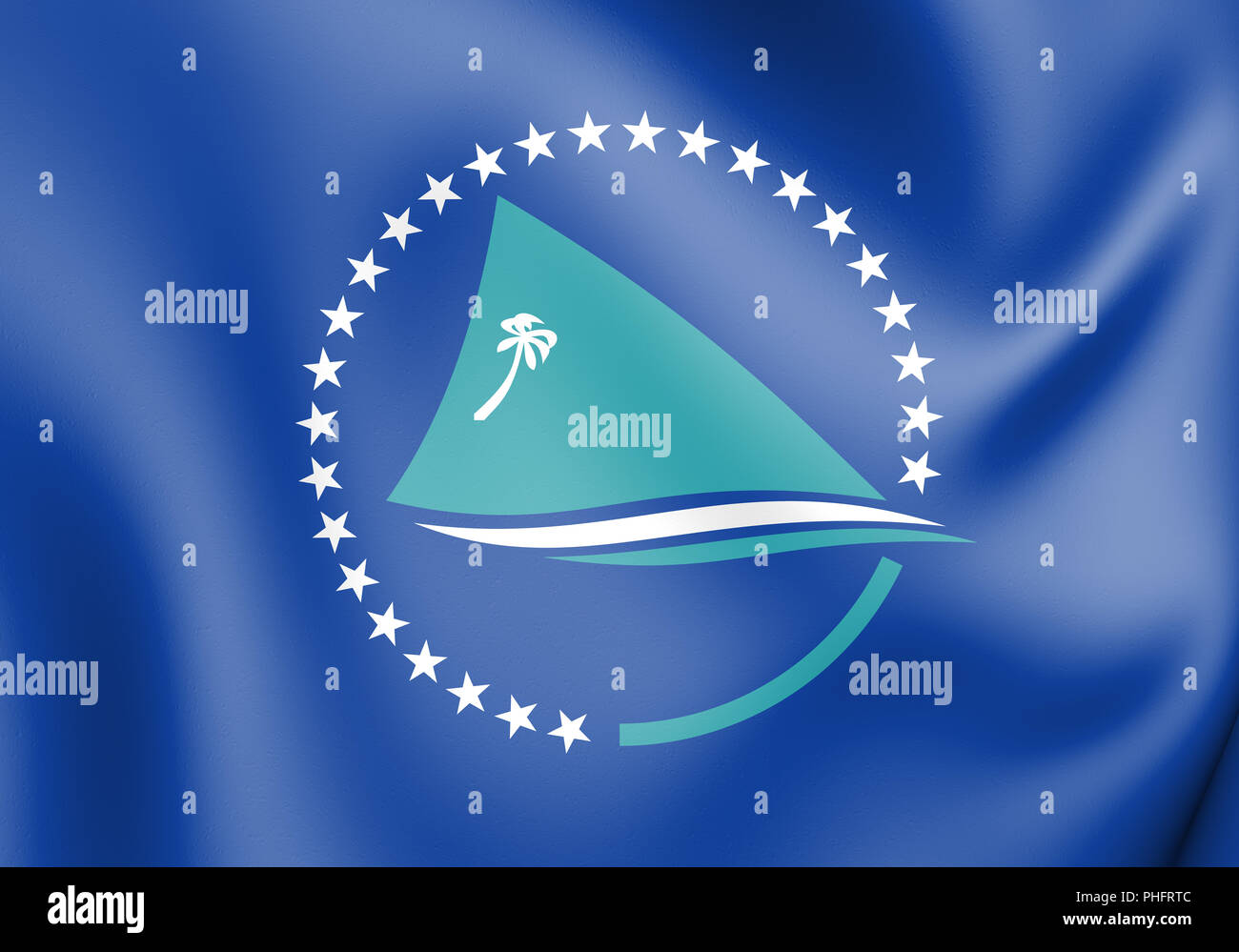 3D Flag of Pacific Community. 3D Illustration Stock Photo - Alamy