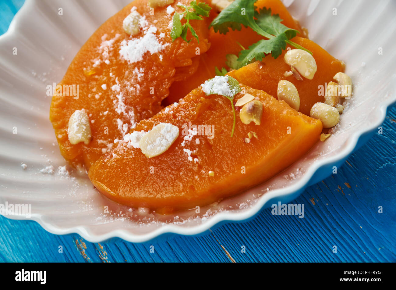 Traditional Turkish pumpkin dessert Stock Photo - Alamy