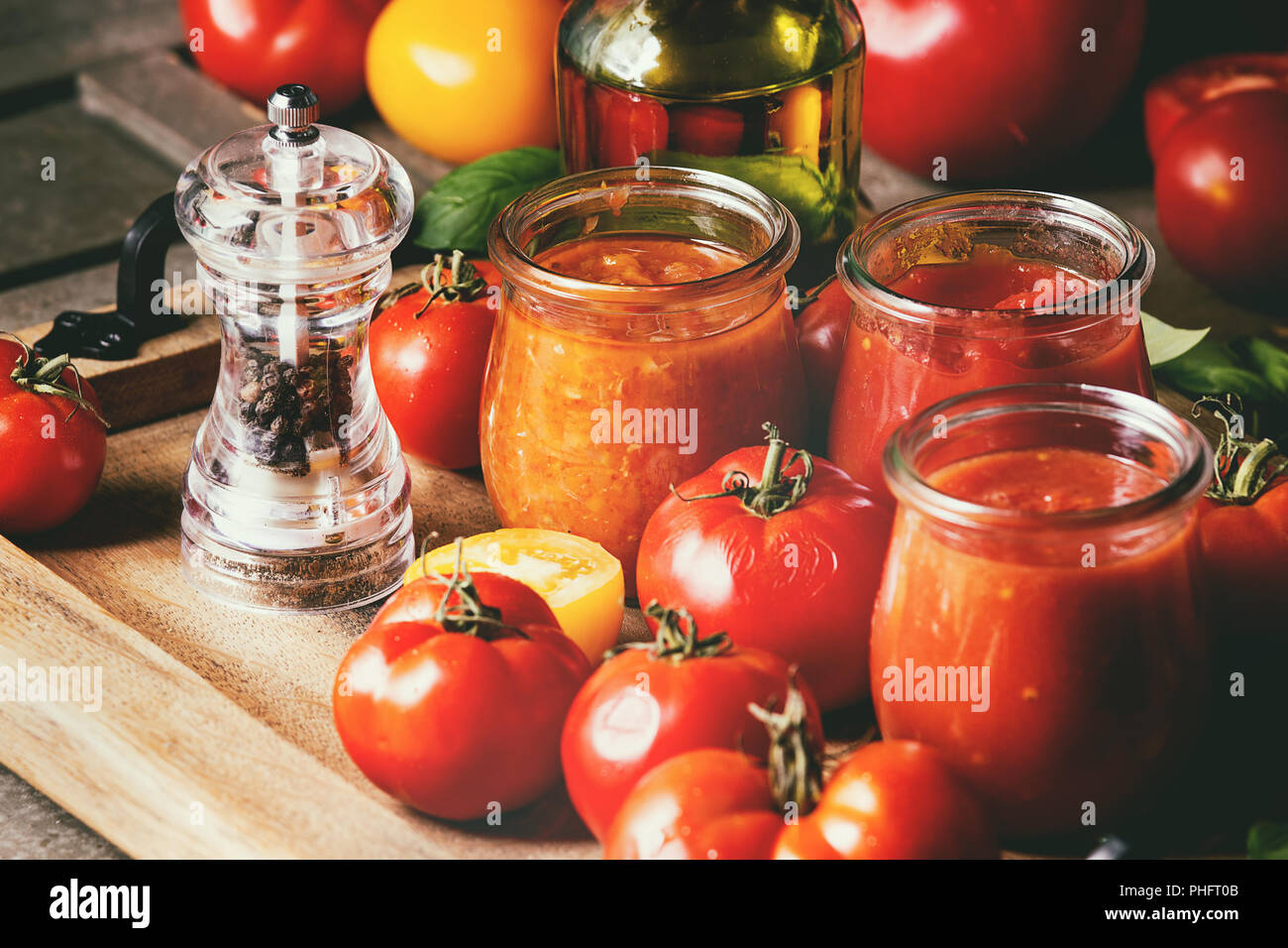 Variety of tomato sauces Stock Photo - Alamy