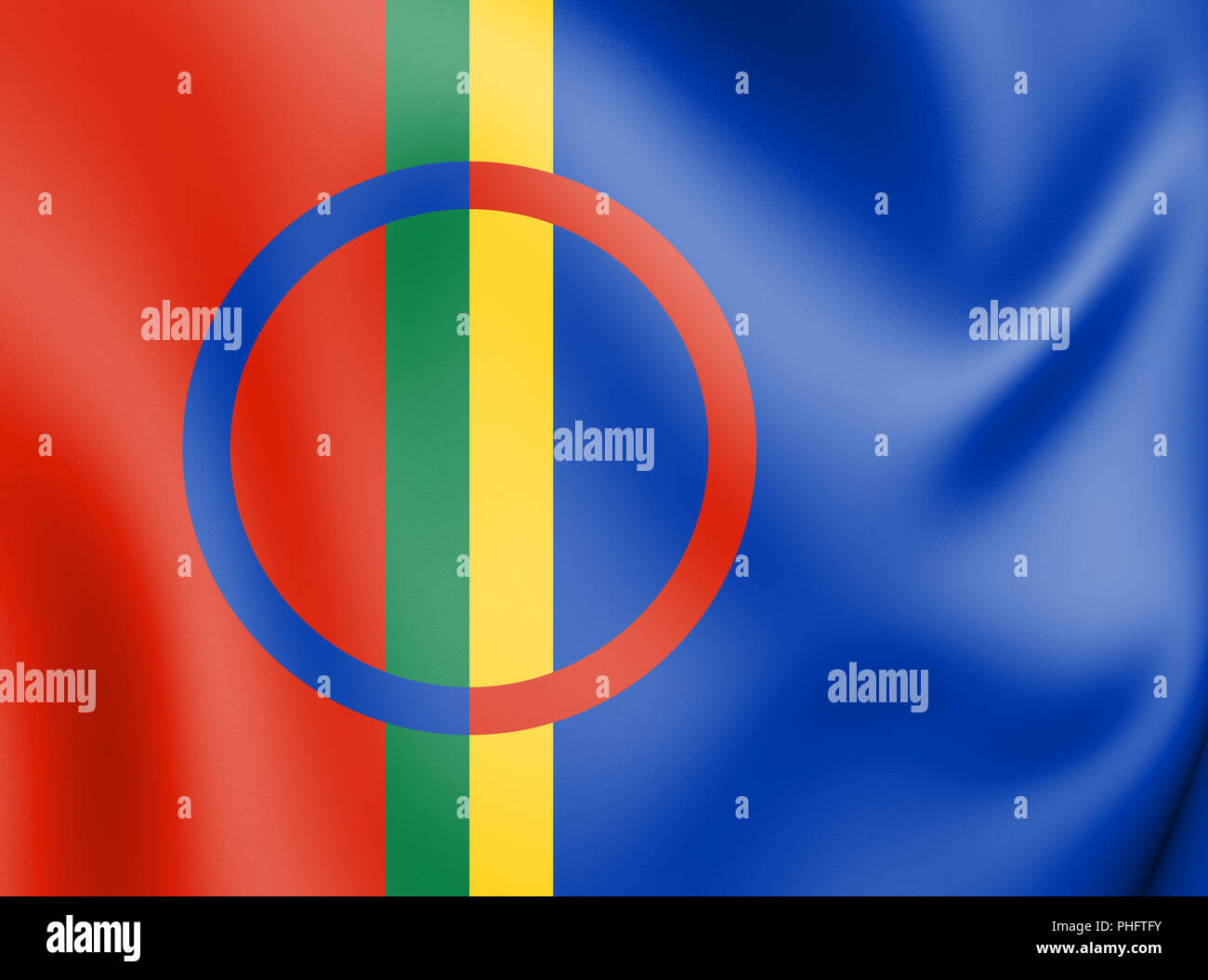 3D Flag of Sami. 3D Illustration Stock Photo - Alamy