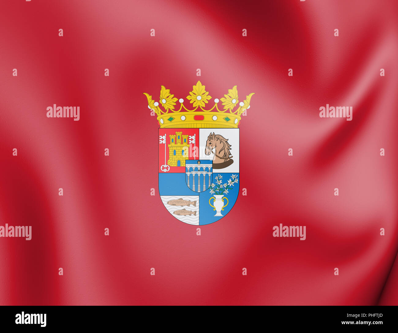 3D Flag of Segovia Province, Spain. 3D Illustration Stock Photo - Alamy