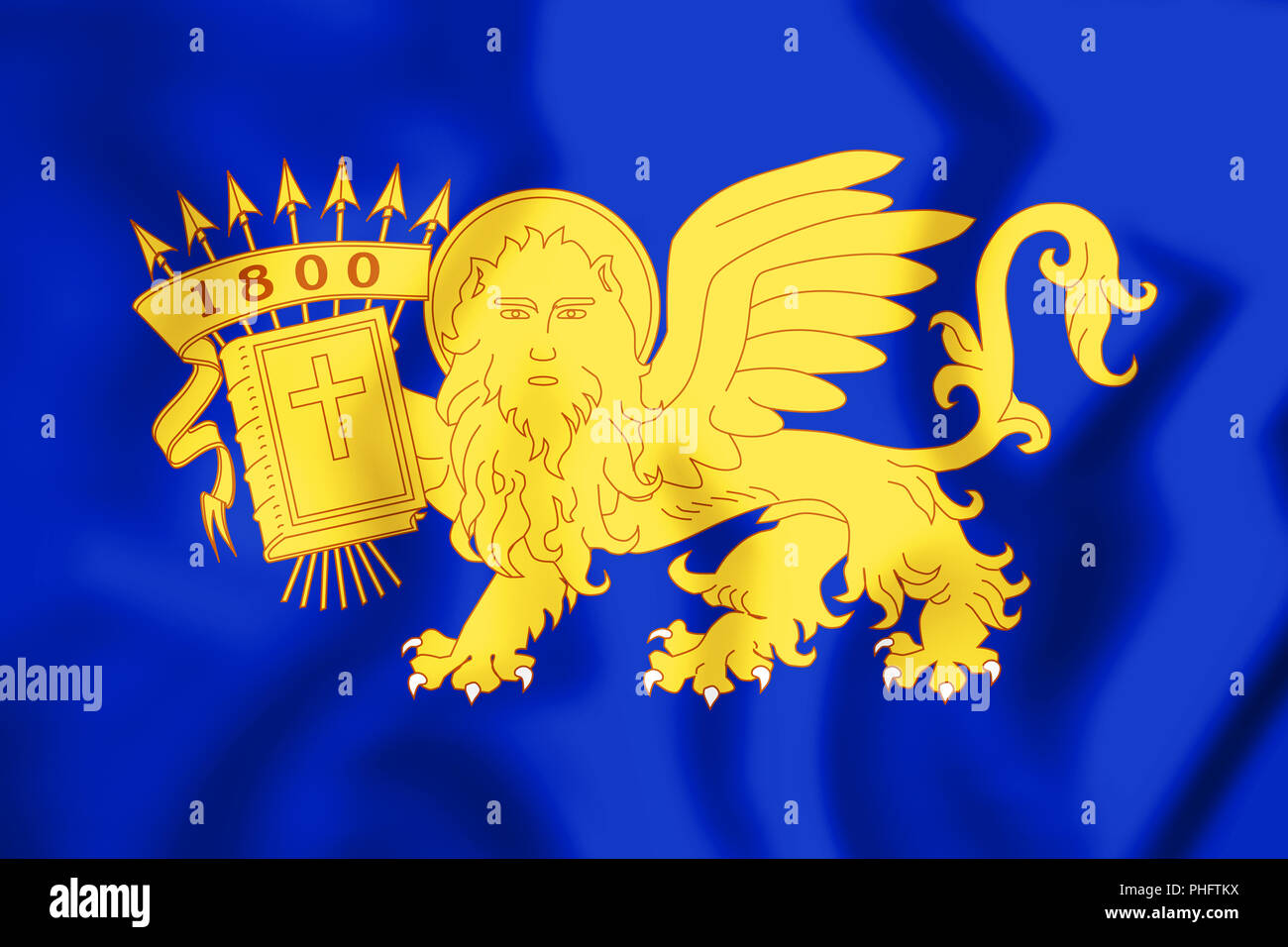 3D Flag of Septinsular Republic (1800-1815). 3D Illustration Stock ...