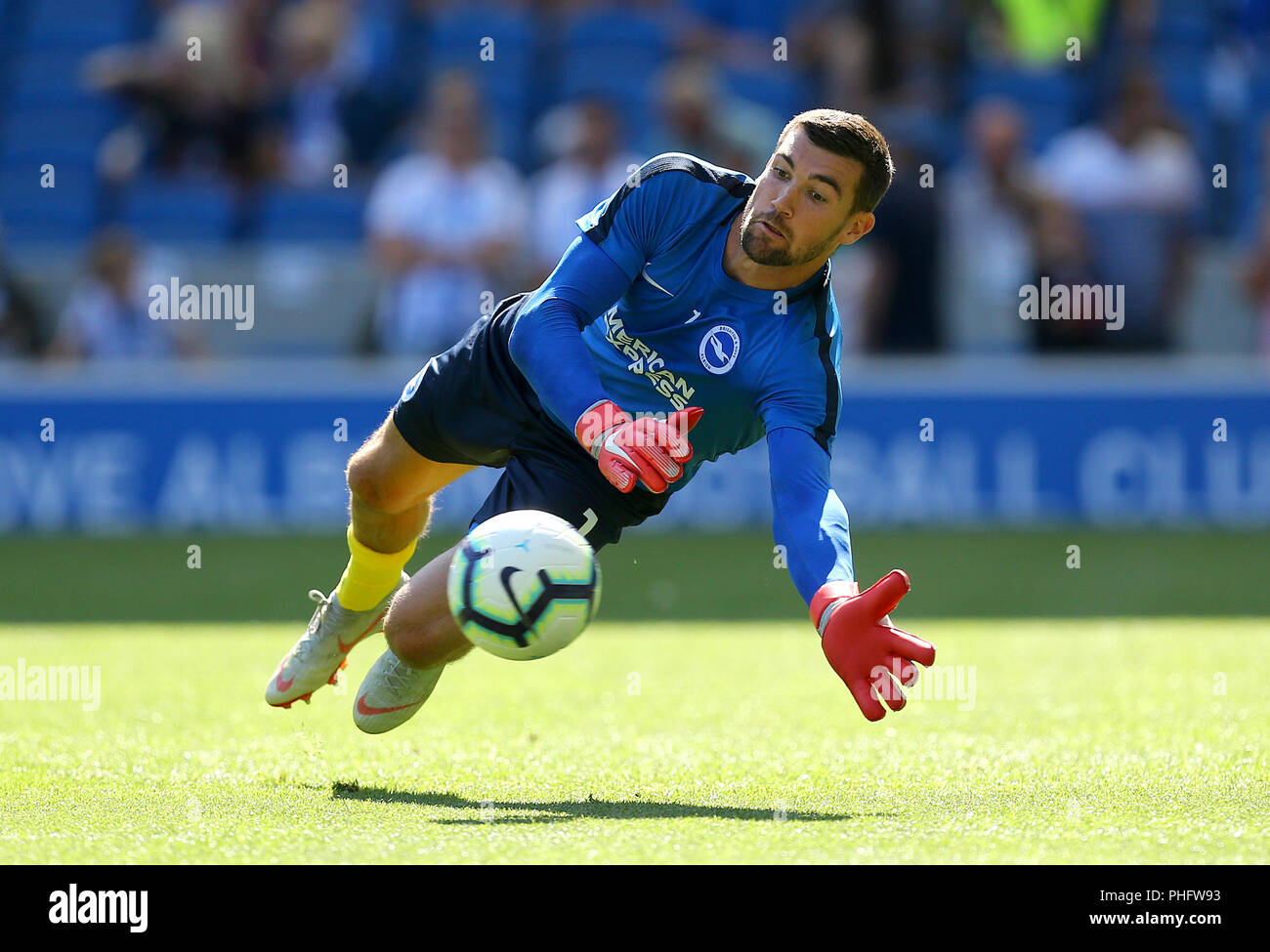 Brighton & Hove Albion goalkeeper Mathew Ryan before the Premier League ...