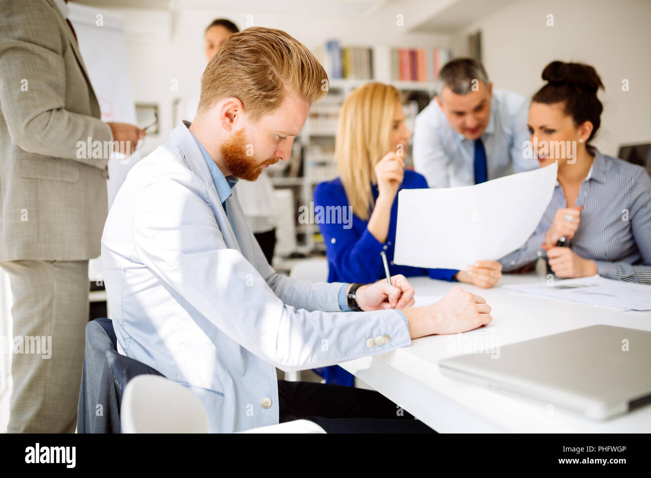 Busy office life Stock Photo - Alamy