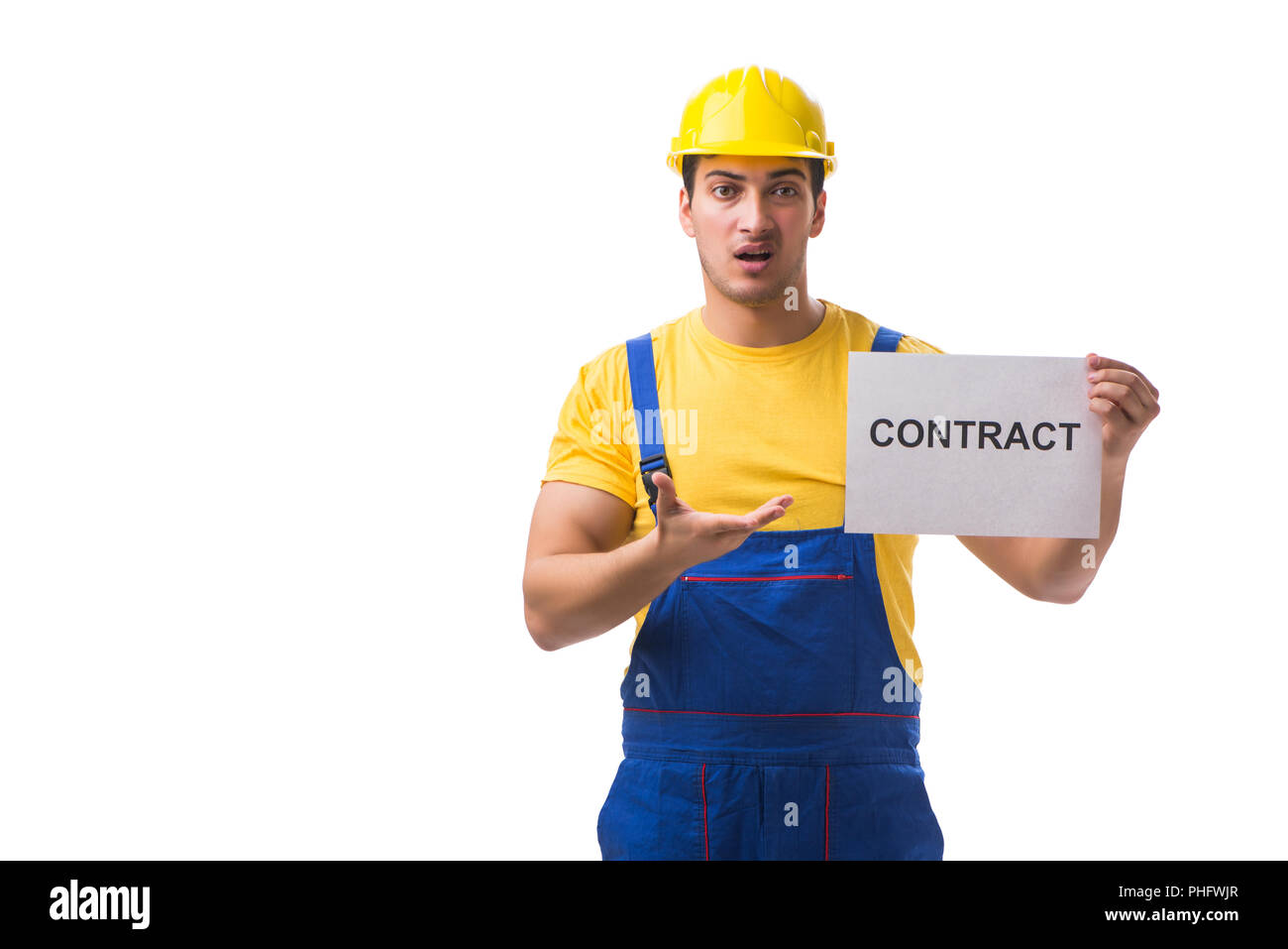 Worker not happy with his employment contract Stock Photo - Alamy
