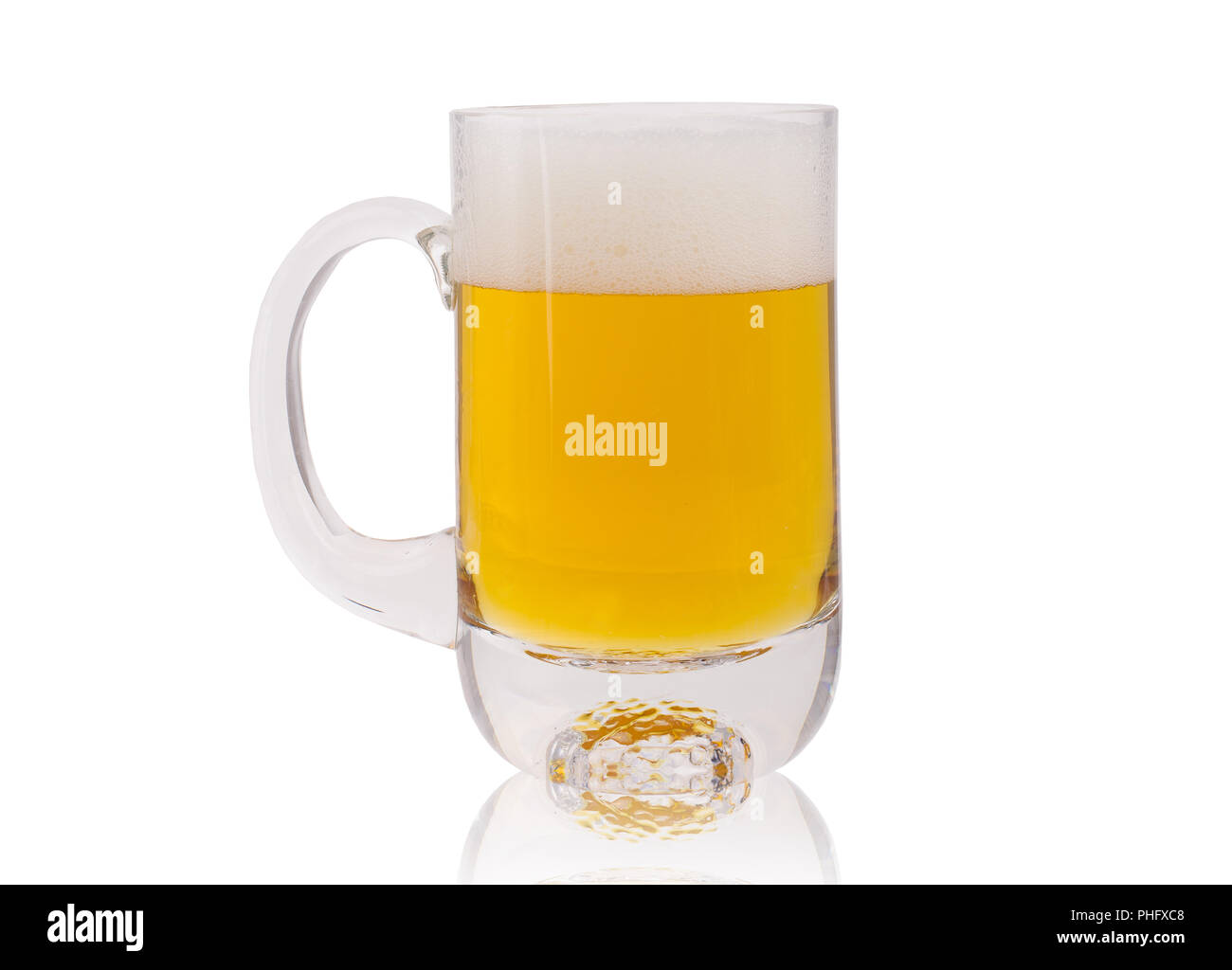 Mug with beer. Glass of fresh beer with foam isolated on white ...