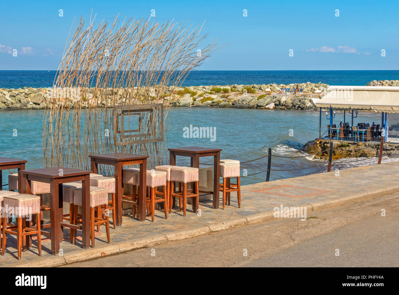 Street cafe on seafront Stock Photo - Alamy