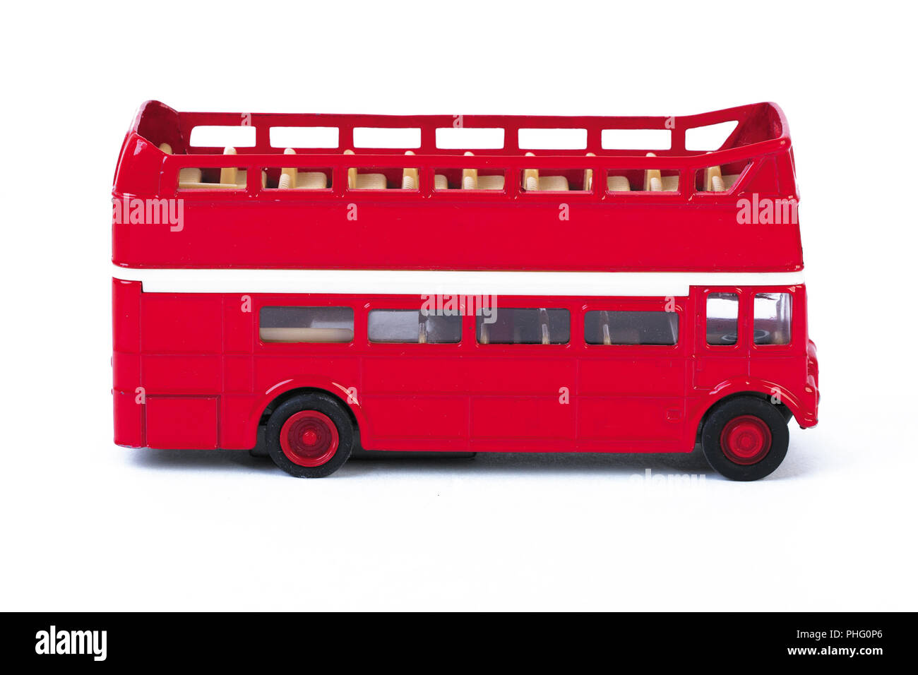London bus toy isolated on white background Stock Photo - Alamy