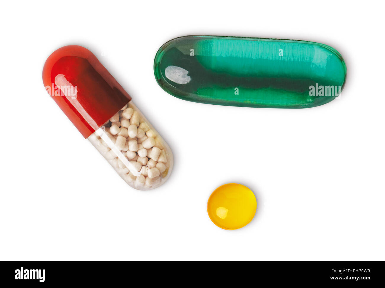 Different color capsules Cut Out Stock Images & Pictures - Alamy