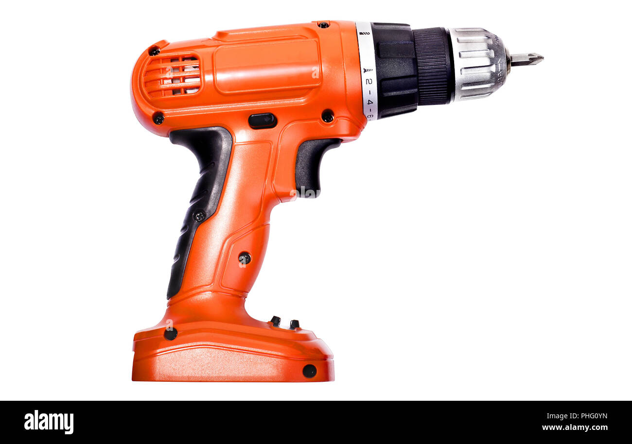 Orange screwdriver on a white background Stock Photo - Alamy