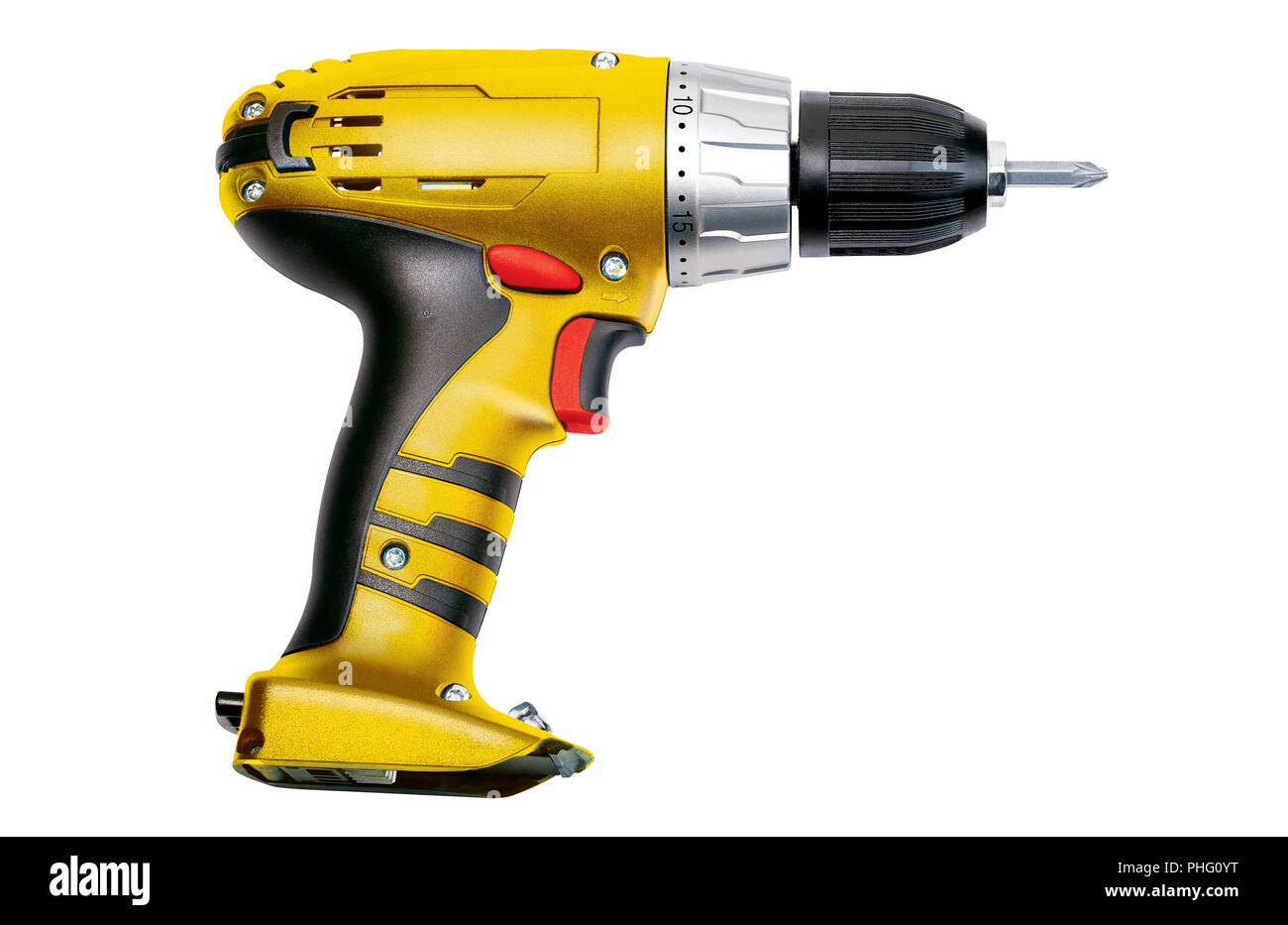 Yellow screwdriver on a white background Stock Photo - Alamy