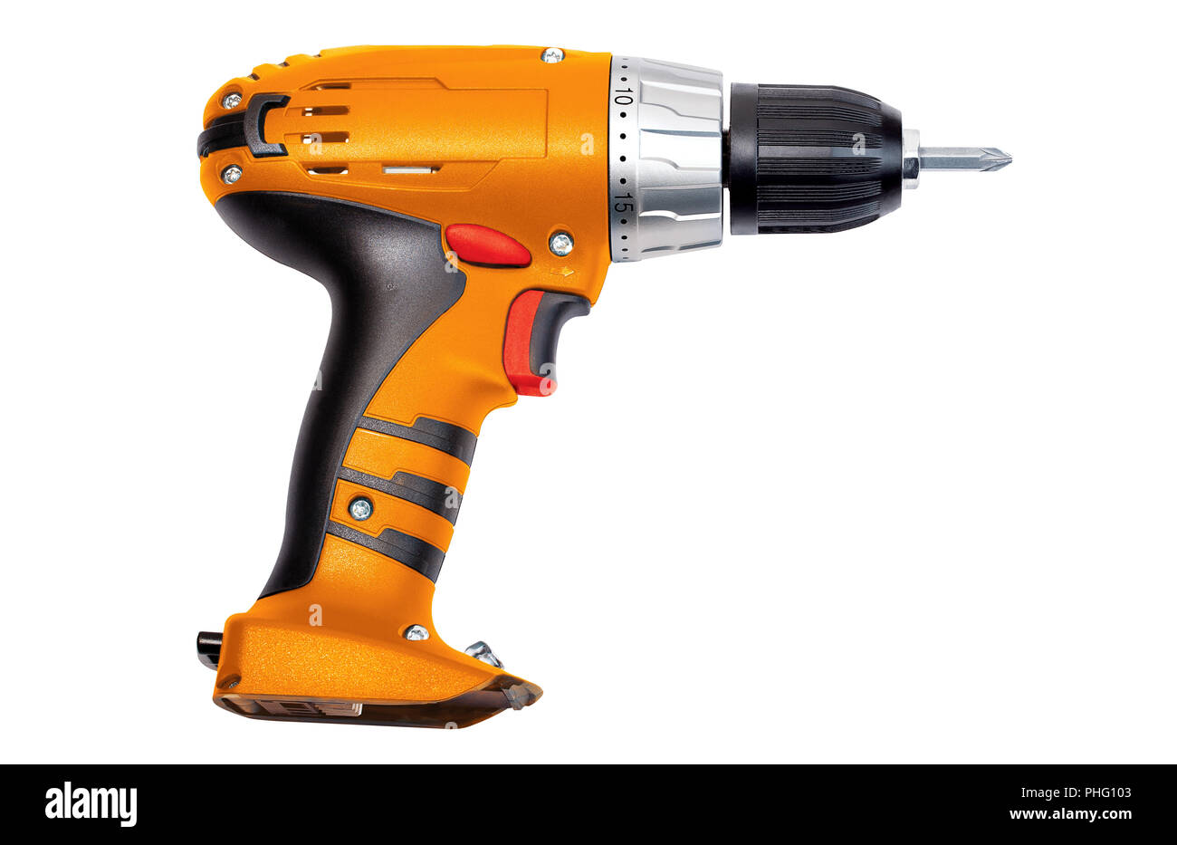 Orange screwdriver on a white background Stock Photo - Alamy