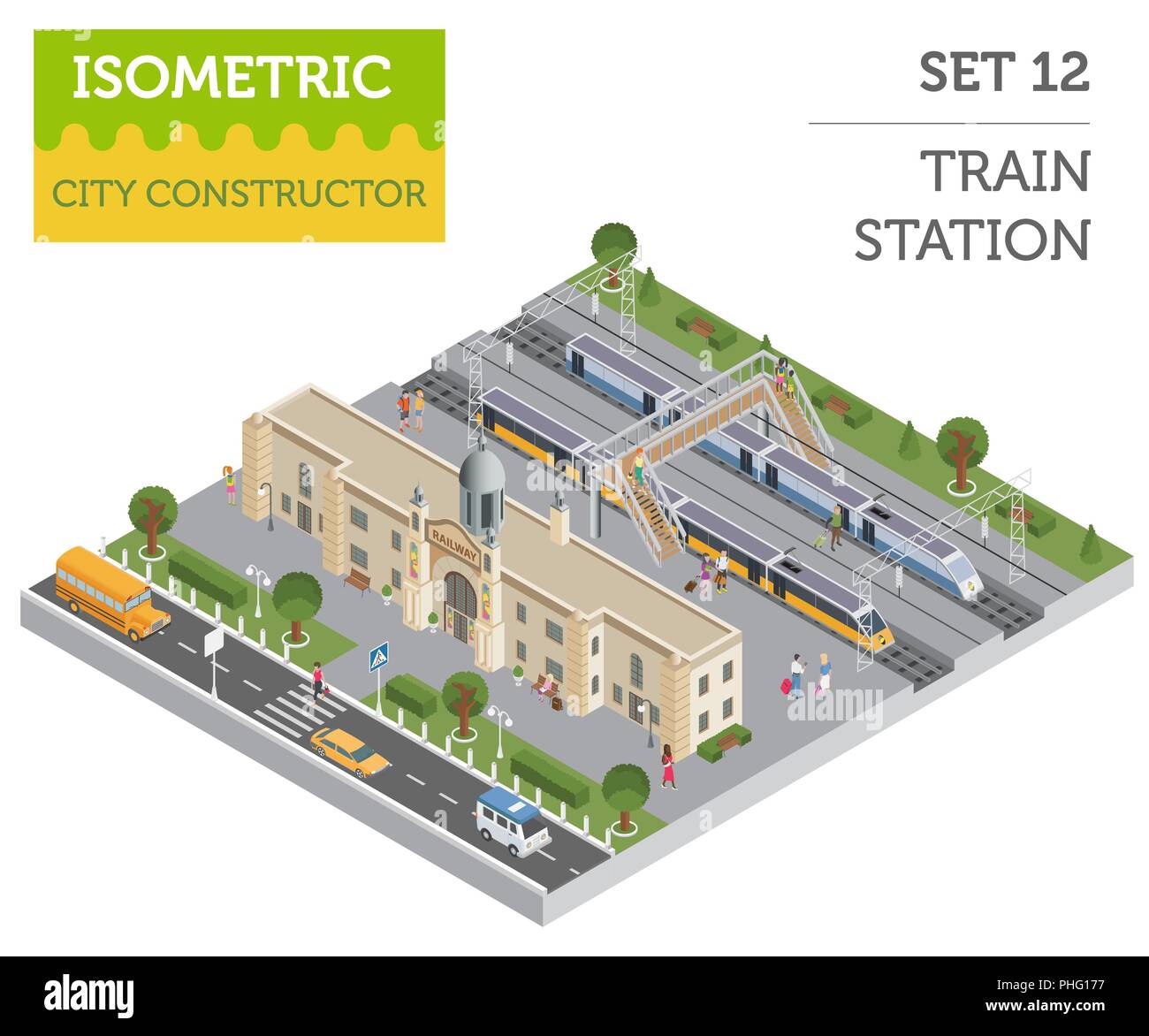 Isometric train hi-res stock photography and images - Alamy