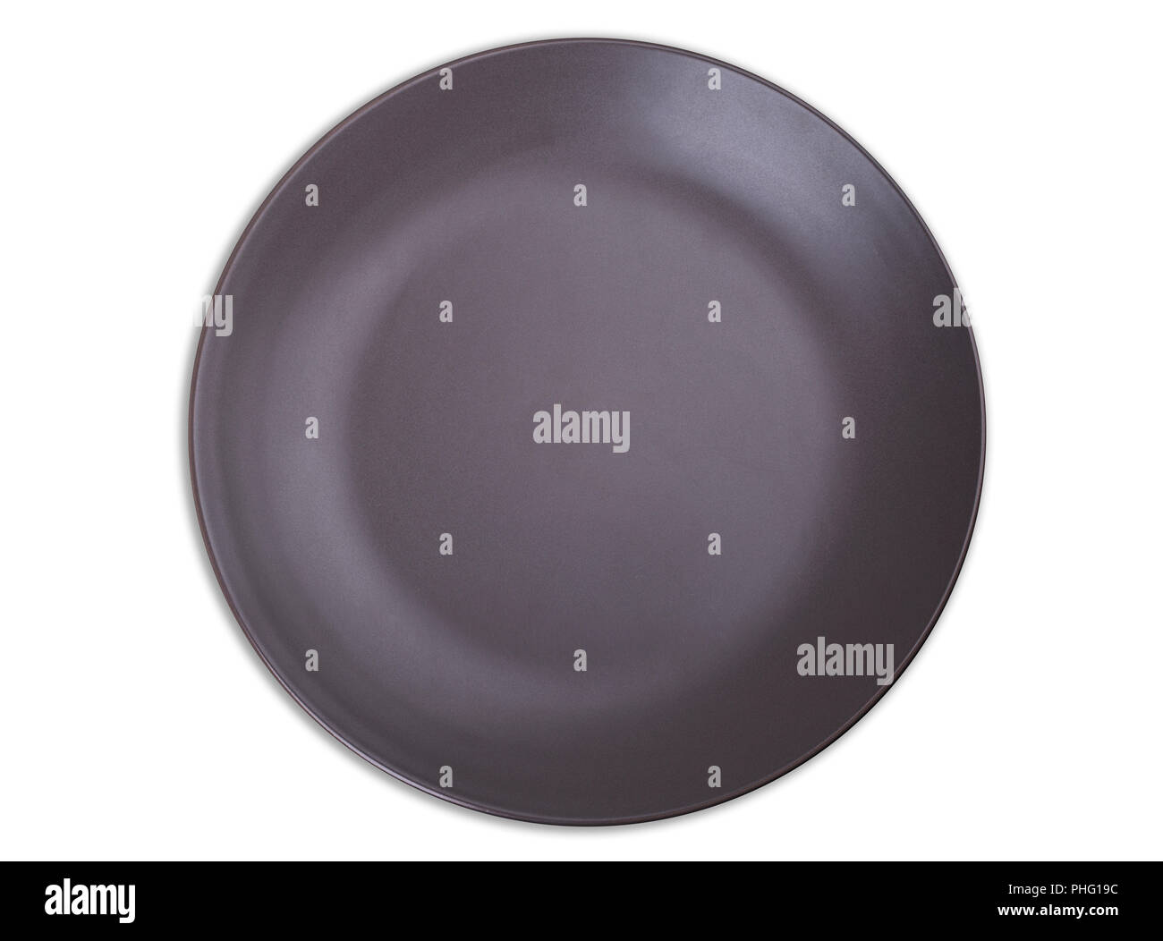 Brown Plate top view on white background Stock Photo - Alamy