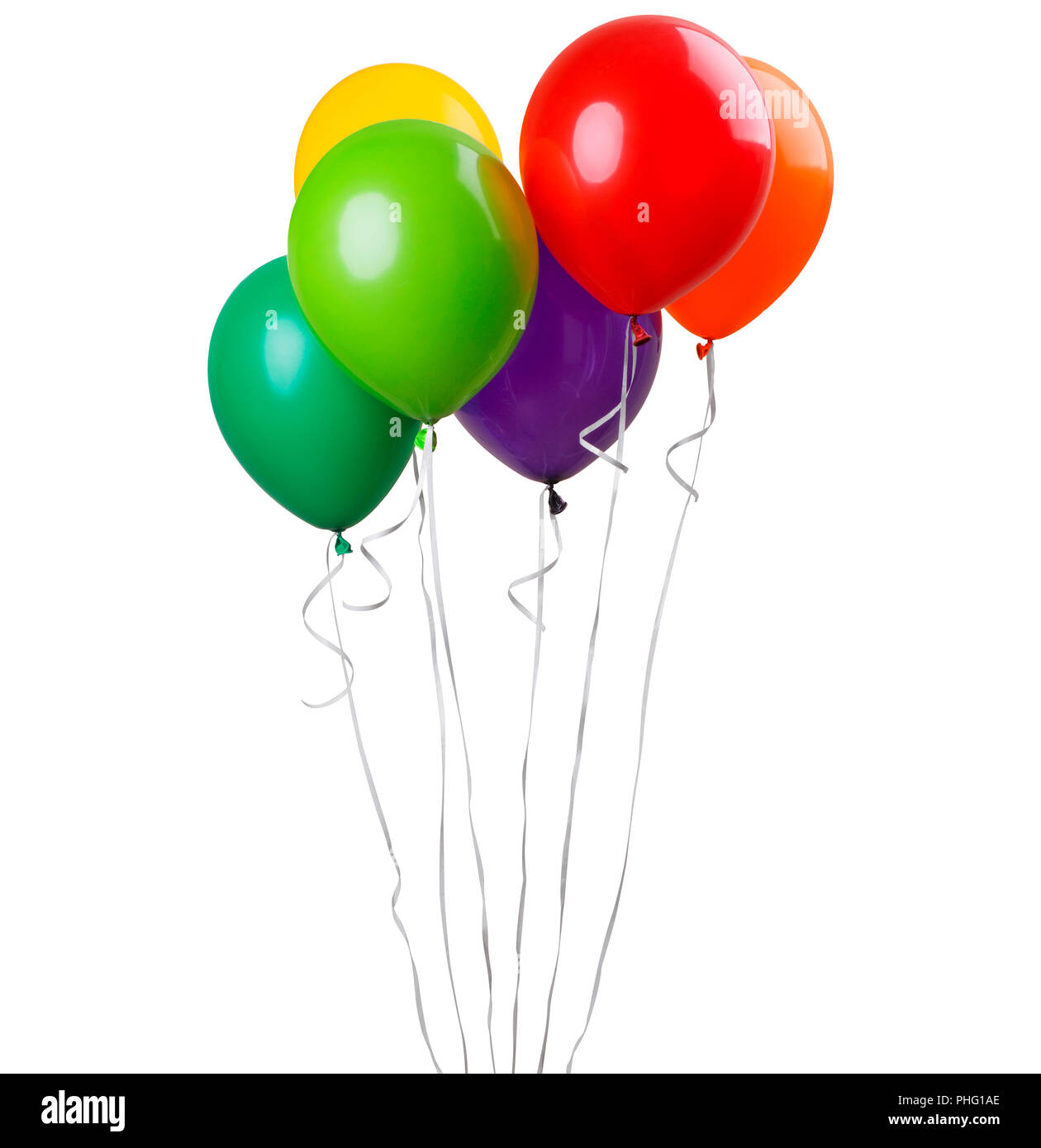 Six balloons isolated on a white background. Party decoration for ...