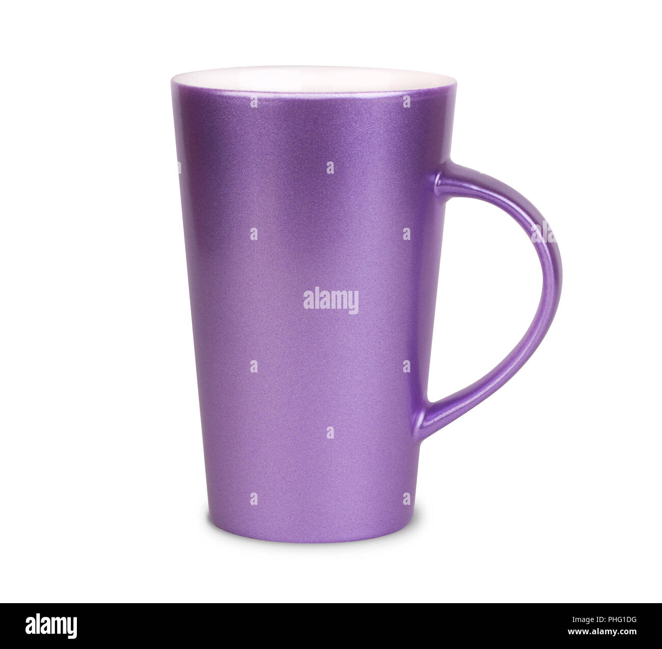 Modern tall mug isolated on white background, front view Stock Photo ...