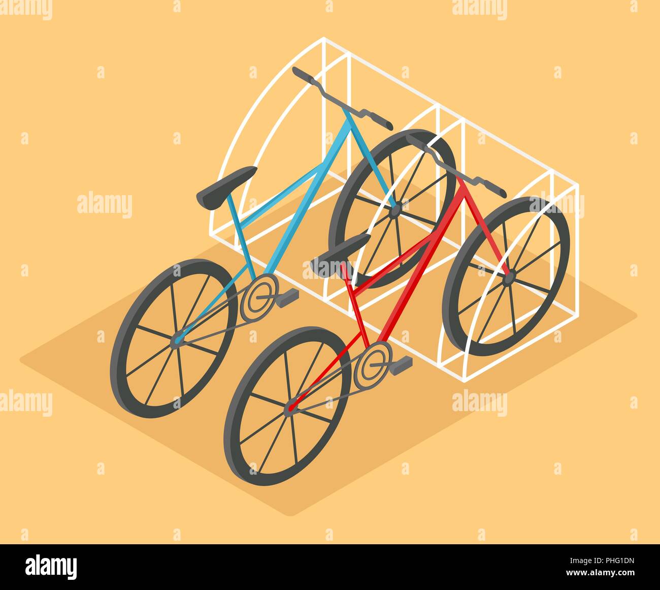 Flat 3d isometric bicycle for city map transportation constructor ...