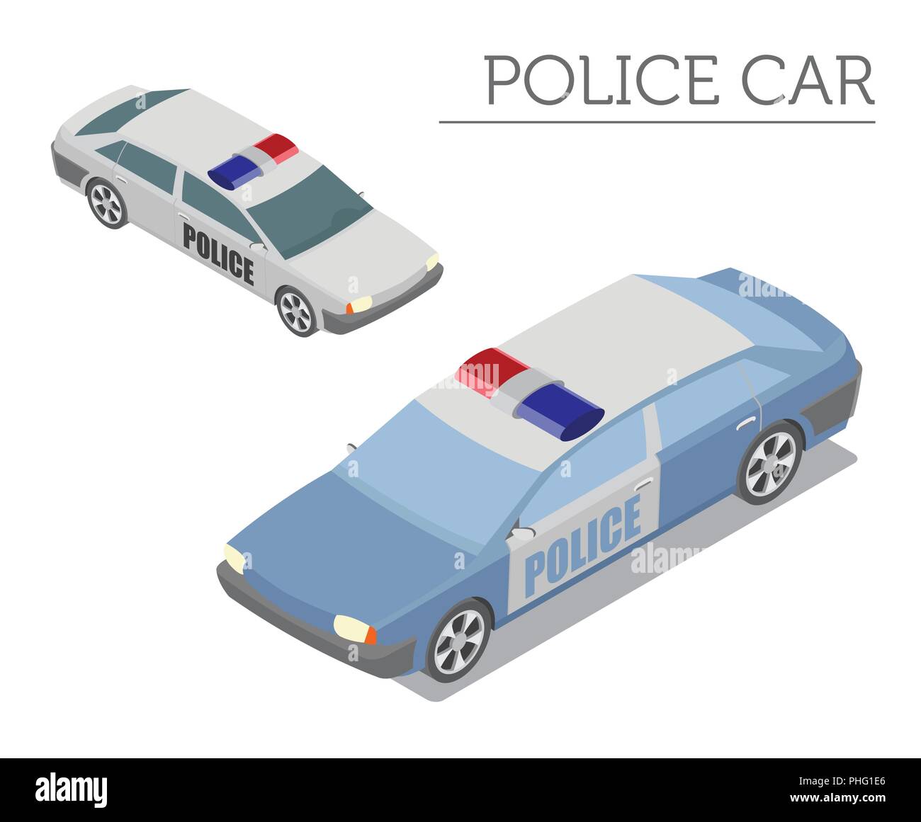 Isometric 3d Police car isolated on white. Build your own infographic ...