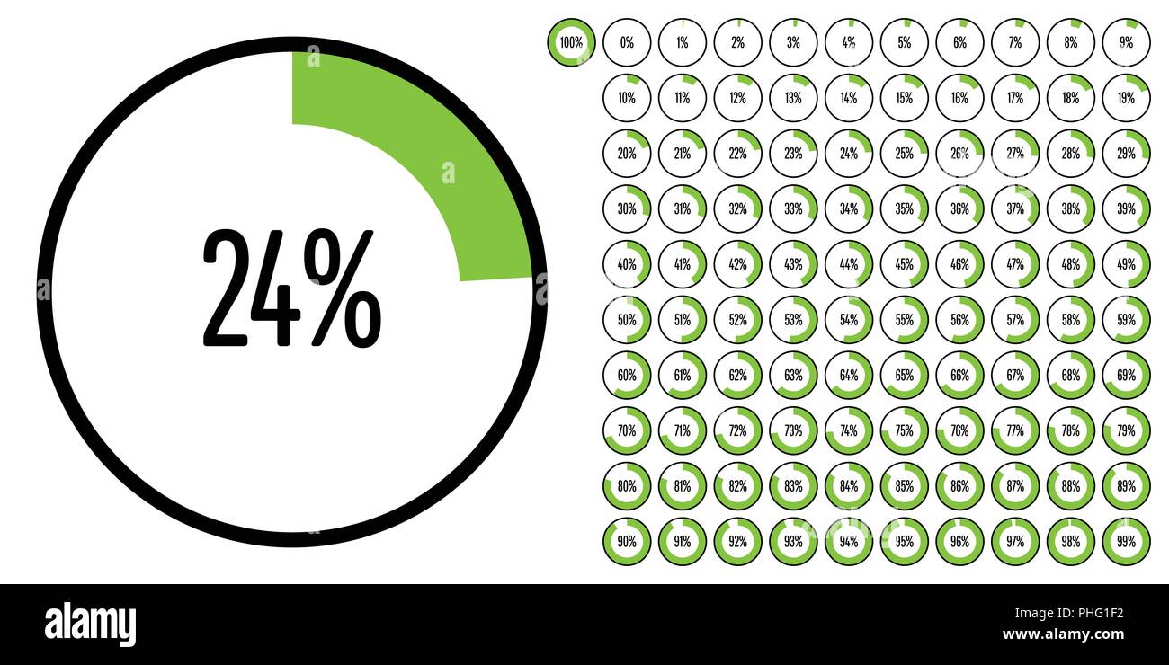 Set of circle percentage diagrams from 0 to 100 ready-to-use for web ...