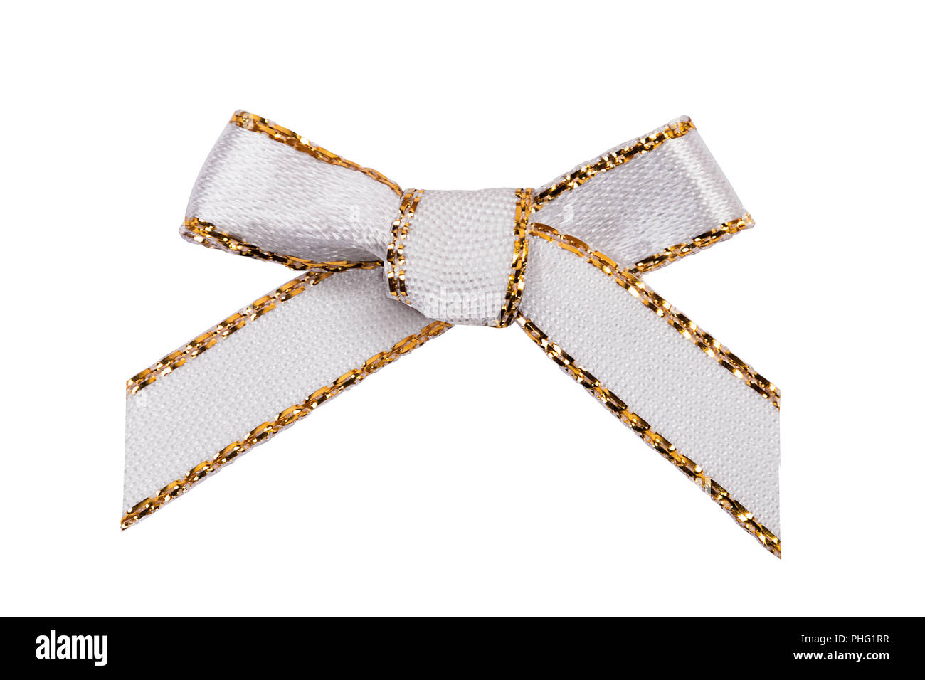 white fabric bow isolated on white background Stock Photo - Alamy