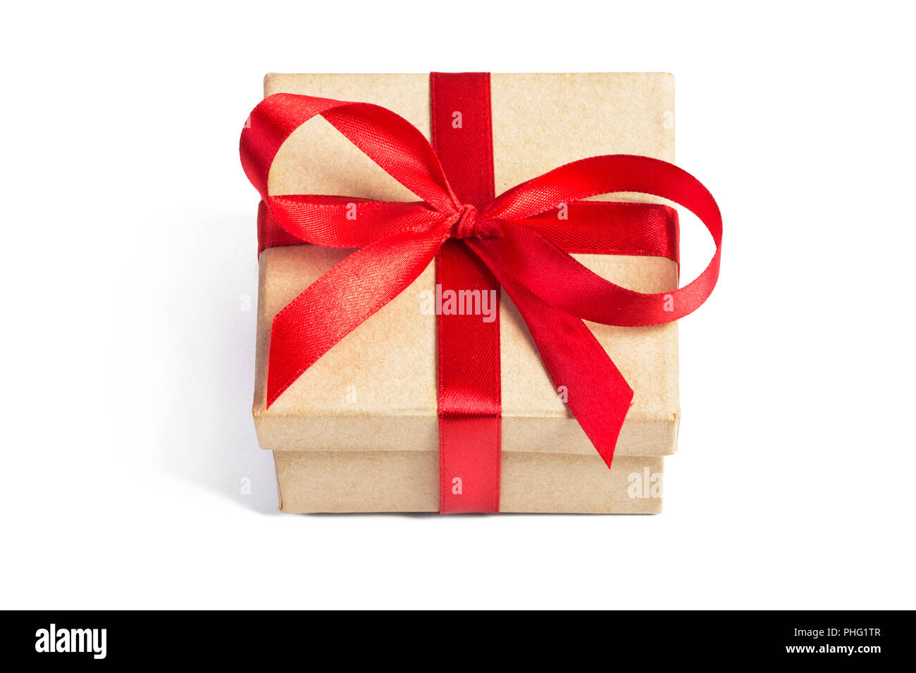 Wrapped kraft square box Cut Out Stock Images & Pictures - Alamy