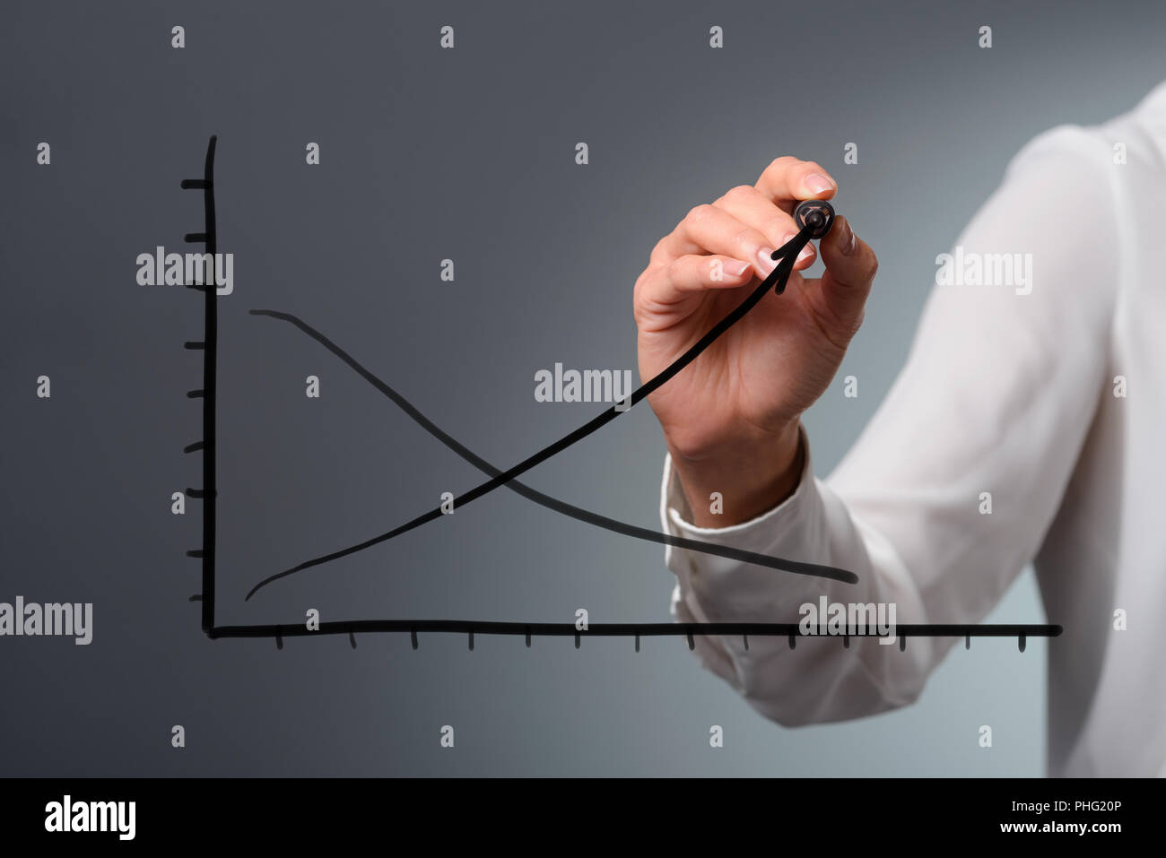 Chart of growth and recession Stock Photo - Alamy