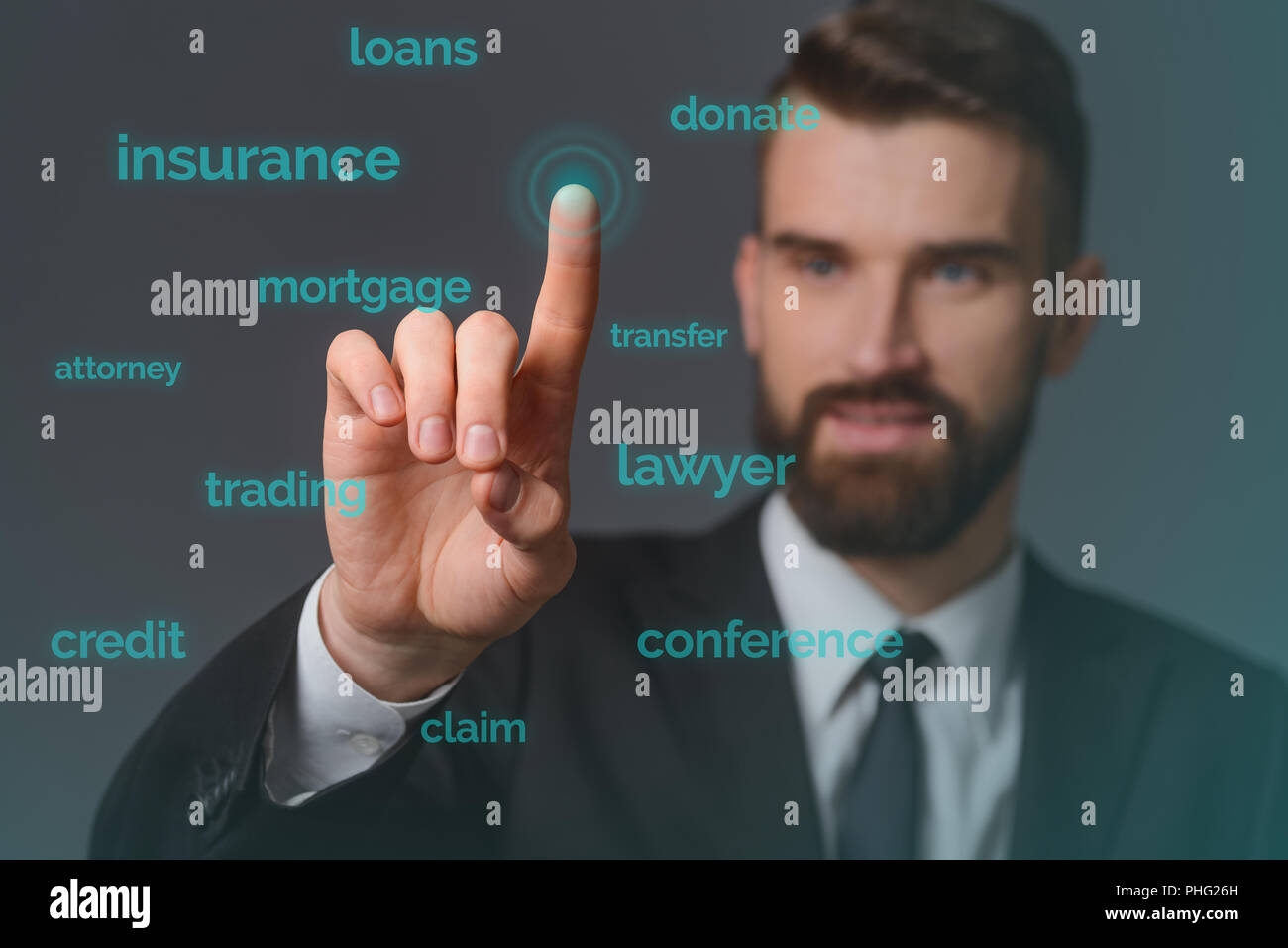 Adult man choosing an option Stock Photo - Alamy