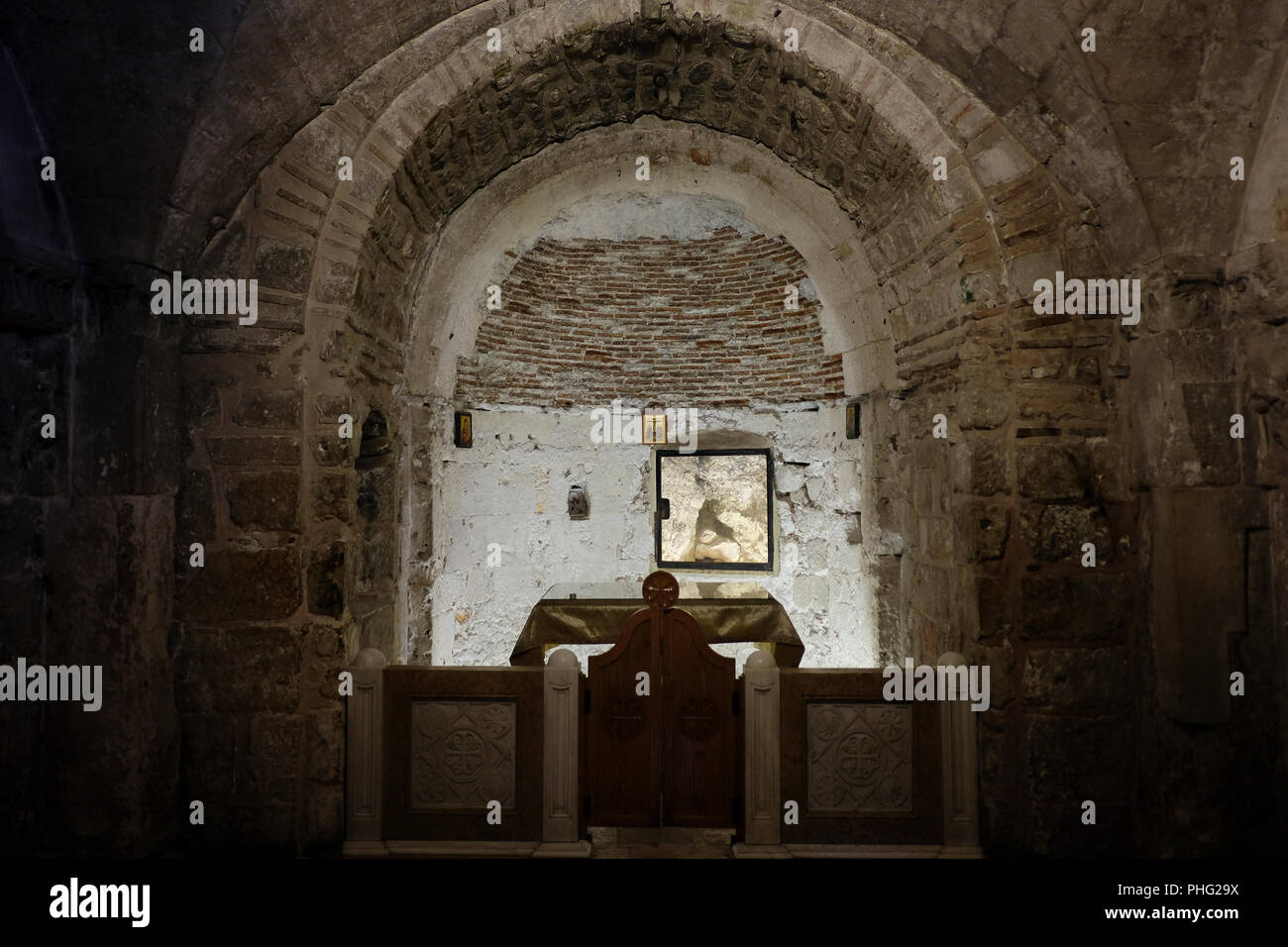 View of the Greek Orthodox Chapel of Adam in the Church of Holy ...
