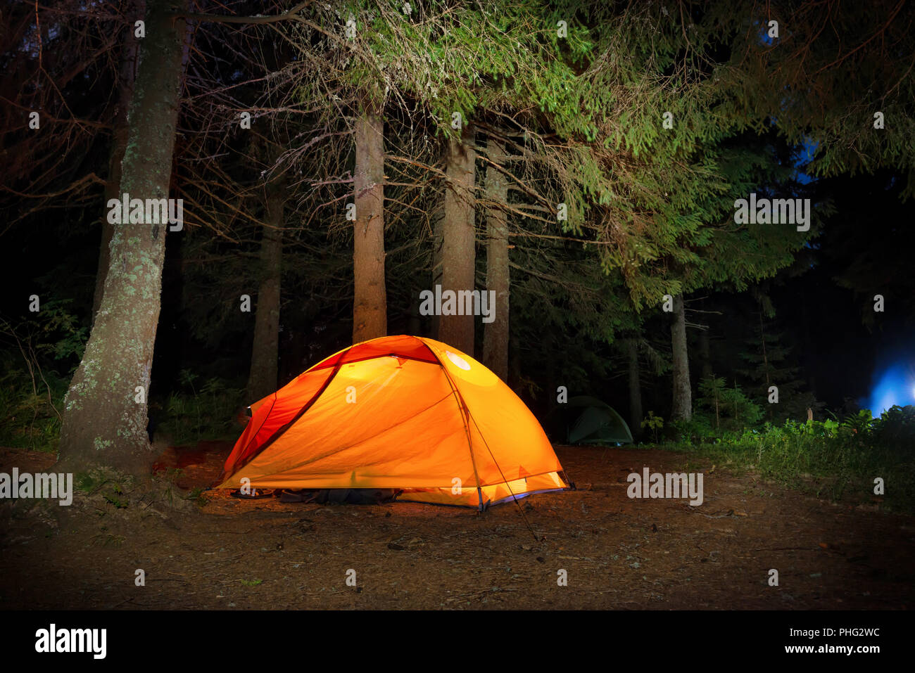 Camping in the forest Stock Photo - Alamy