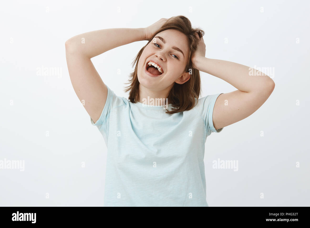 Woman going shopping feeling excited and pleased finally receiving ...