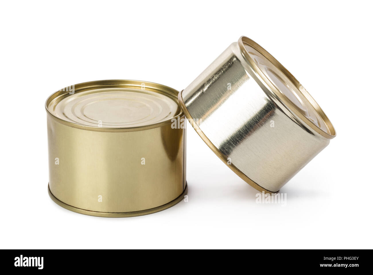 Two tin cans Stock Photo - Alamy