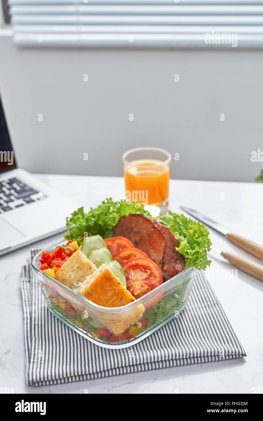Healthy eating for lunch to work. Food in the office Stock Photo - Alamy