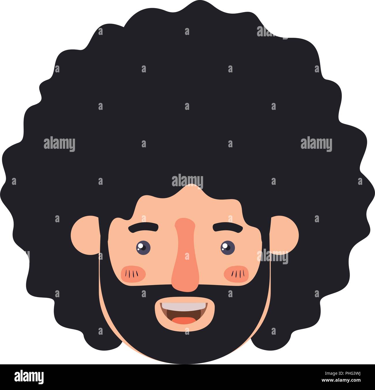 young man with afro head avatar character Stock Vector Image & Art - Alamy