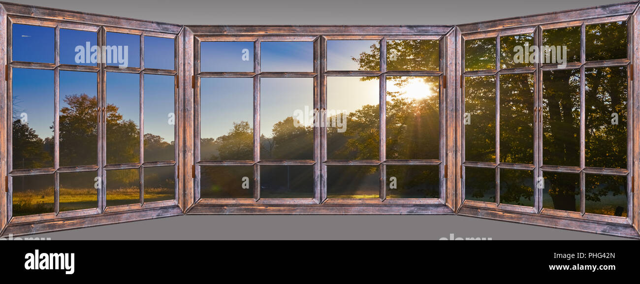 open window cloud sun Stock Photo - Alamy