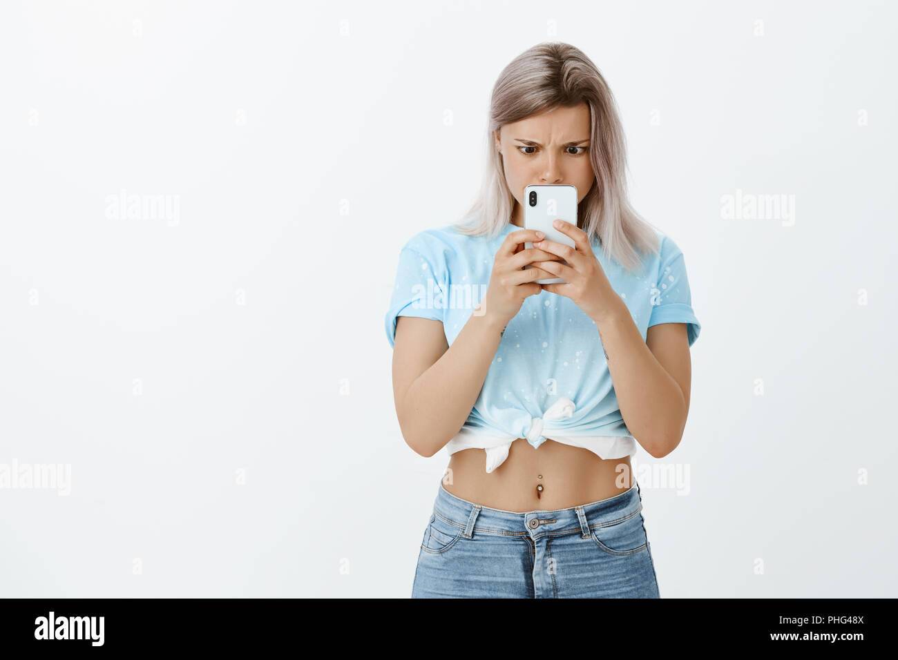 Intense face blonde hi-res stock photography and images - Alamy