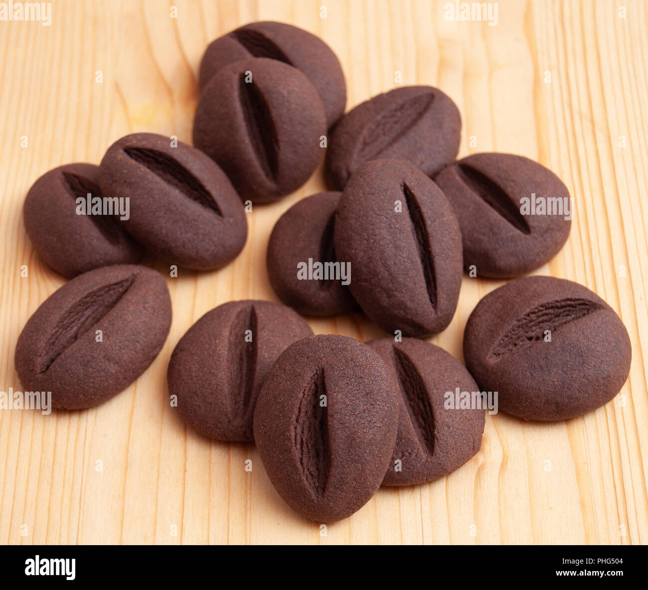Chocolate coffee bean shape Stock Photo - Alamy